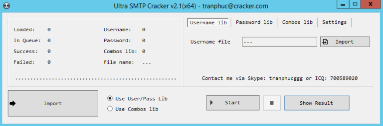 Ultra Smtp Cracker- Free SMTP brute force tool.
